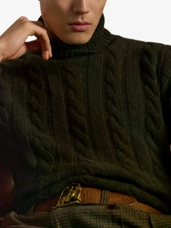 Polo Ralph Lauren Cable-knit Turtleneck Sweater - Green