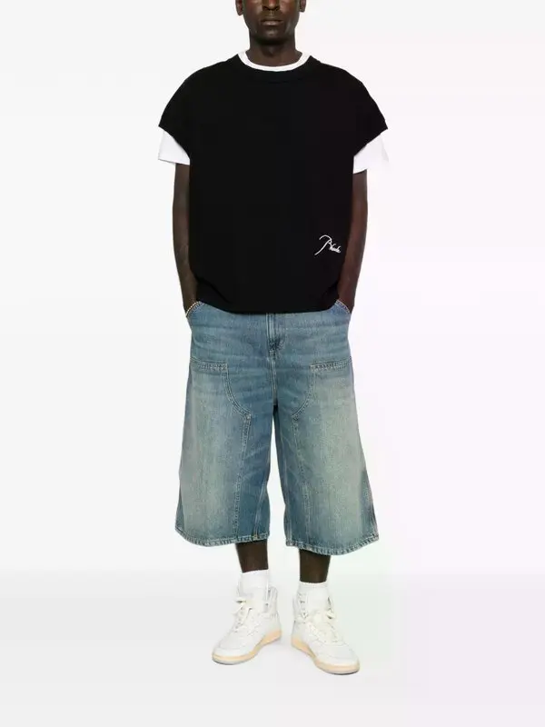 Rhude Logo-embroidered Cap-sleeve T-shirt