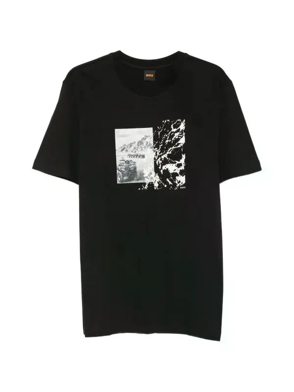 BOSS Graphic-print Short-sleeve T-shirt - Black