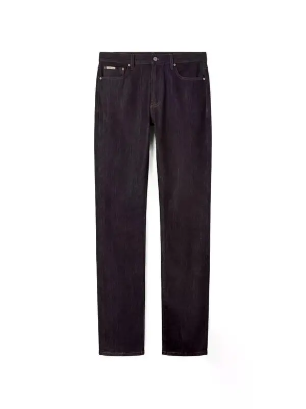 Calvin Klein Logo-patch Straight-leg Jeans - Blue
