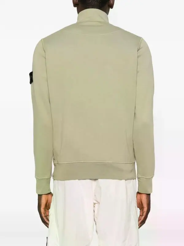 Stone Island Logo Patch Half-zip Sweater - Green