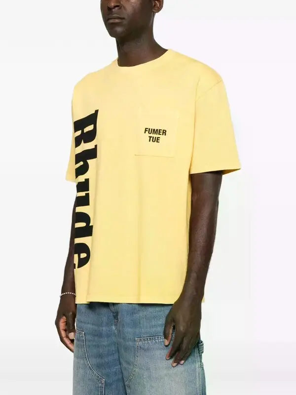 Rhude Logo-print Pocket T-shirt - Yellow