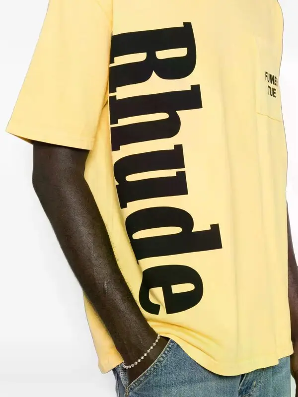 Rhude Logo-print Pocket T-shirt - Yellow