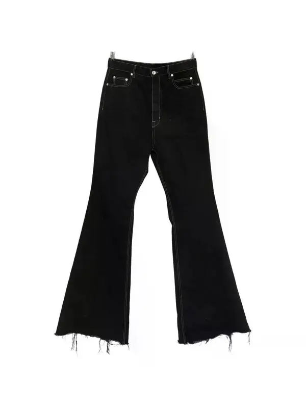 Rick Owens Bloan Contrast-stitch Raw-hem Bootcut Jeans