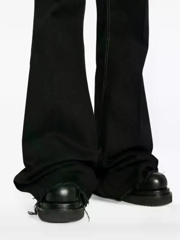 Rick Owens Bloan Contrast-stitch Raw-hem Bootcut Jeans