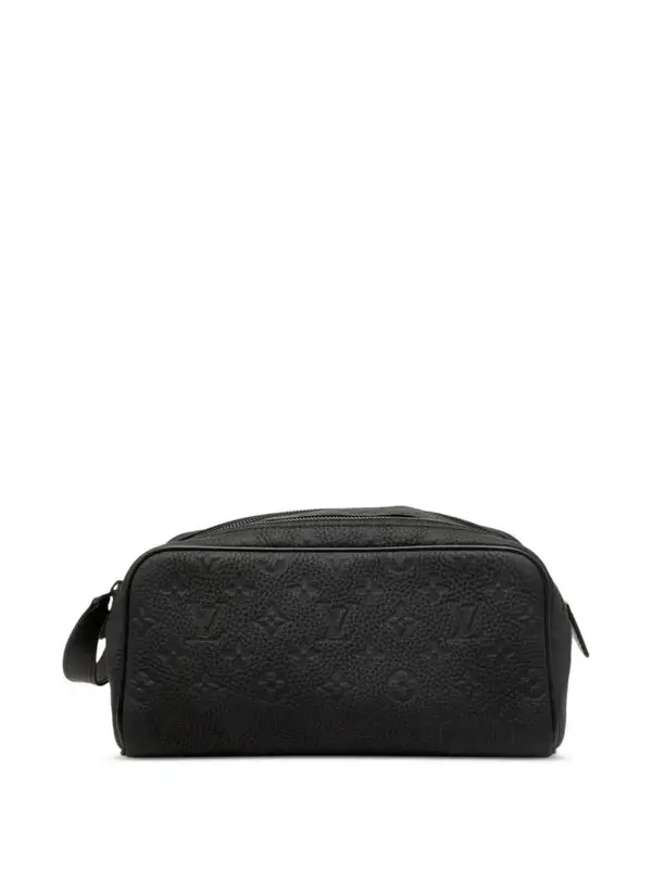LOUIS VUITTON Monogram Shadow Locker Dopp Kit Clutch Bag - Black