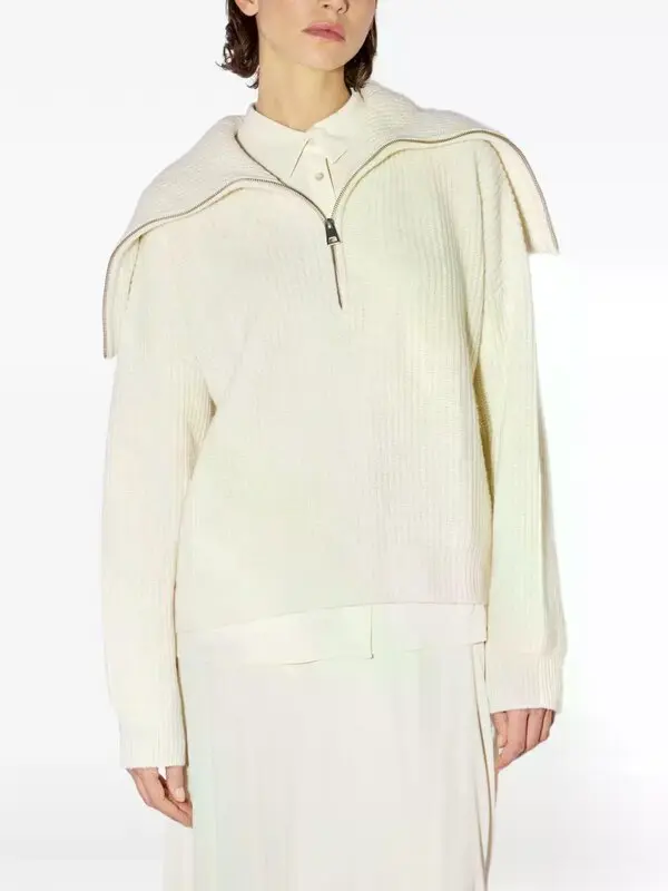 Liviana Conti Ribbed Knit Zip-neck Sweater