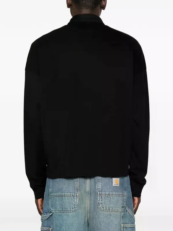 Rhude Logo-embroidered Long-sleeve Polo Shirt