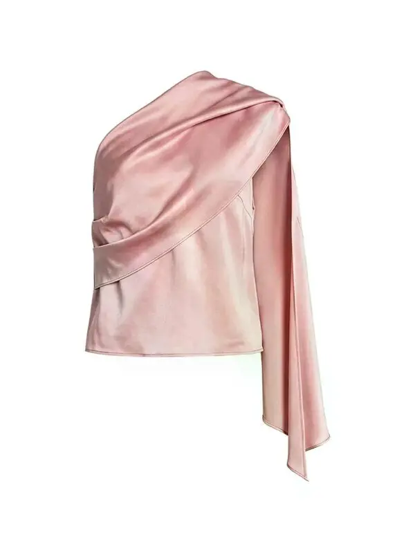 Alberta Ferretti One-shoulder Draped Blouse - Pink