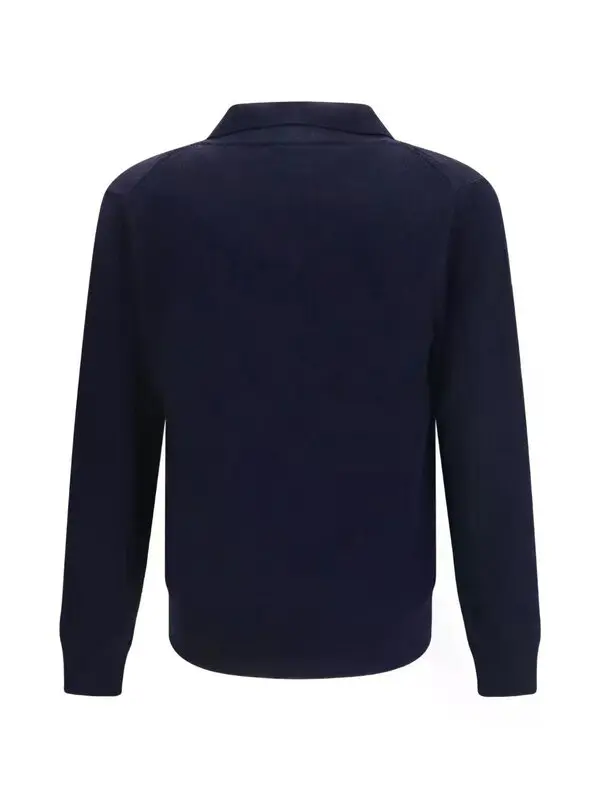 BROOKSFIELD V-neck Sweater With Herringbone Knit And Spread Collar