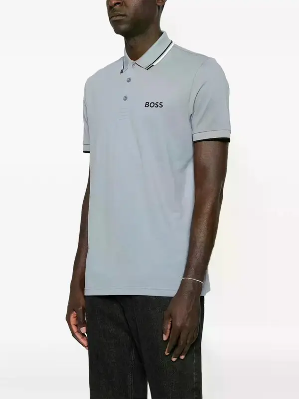 BOSS Logo-print Tipped Polo Shirt