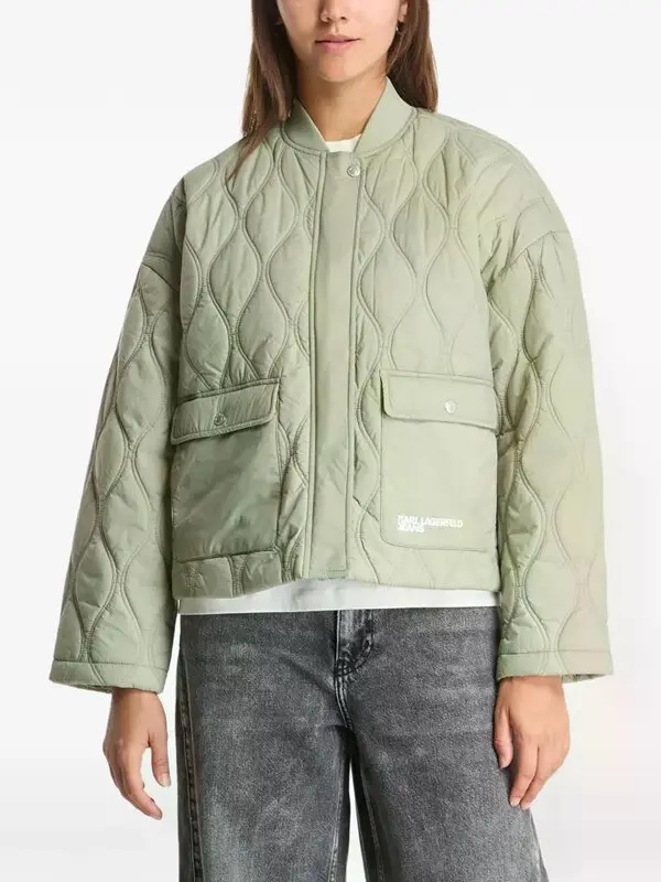 Karl Lagerfeld Light Quilted Jacket With Band Collar
