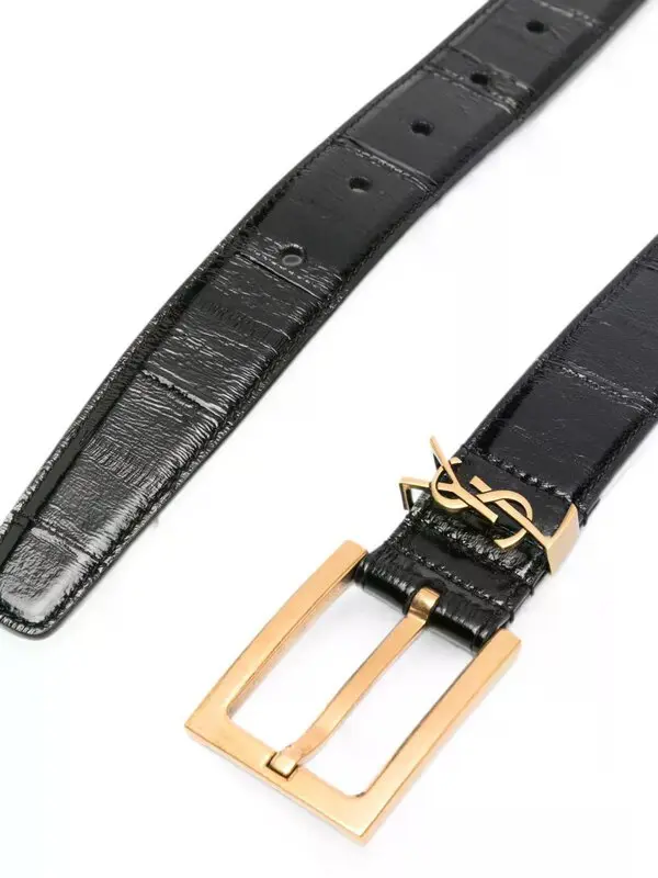 Saint Laurent Leather Belt - Black