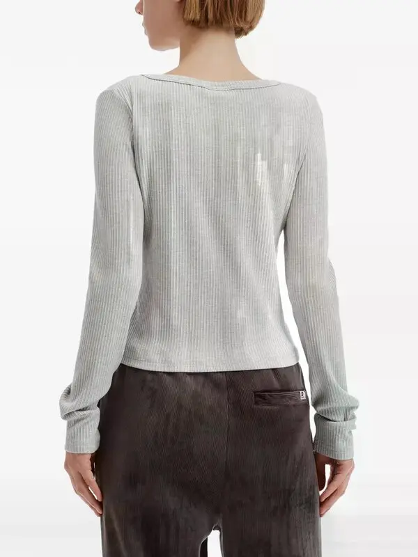 CHOCOOLATE Ribbed-knit Heart-motif T-shirt