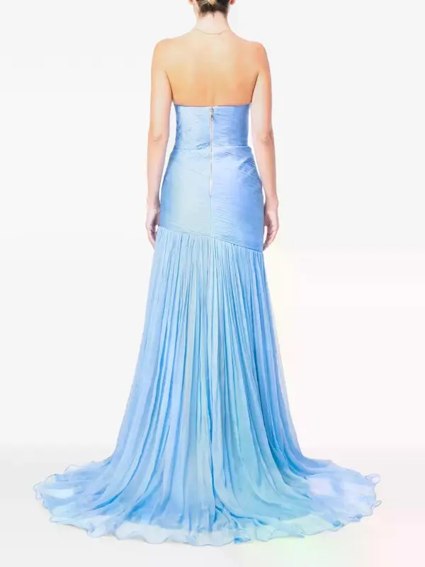 M.MARQUISE Adeline Strapless Ruched Maxi Dress - Blue