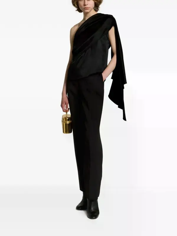 Alberta Ferretti One-shoulder Draped Blouse