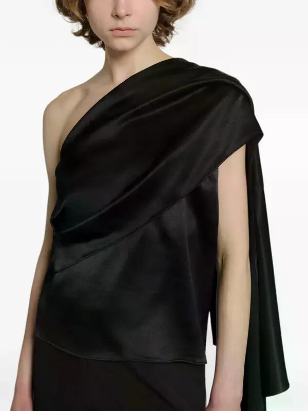 Alberta Ferretti One-shoulder Draped Blouse