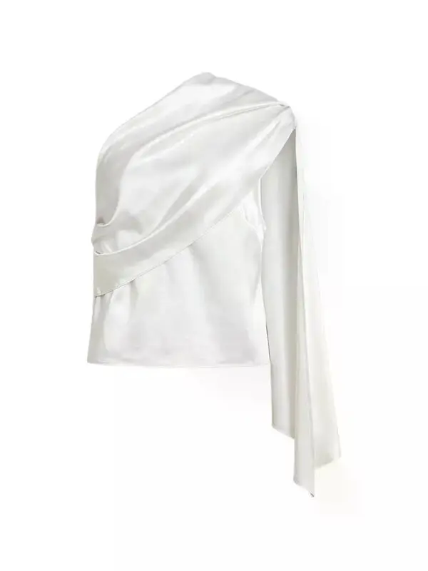 Alberta Ferretti One-shoulder Draped Blouse