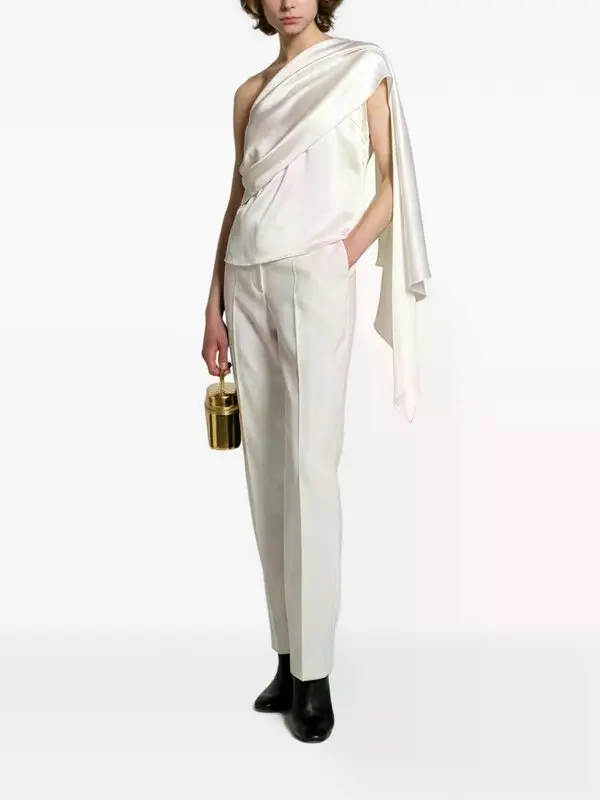 Alberta Ferretti One-shoulder Draped Blouse