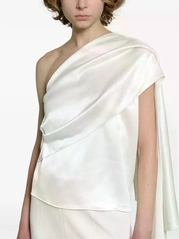 Alberta Ferretti One-shoulder Draped Blouse