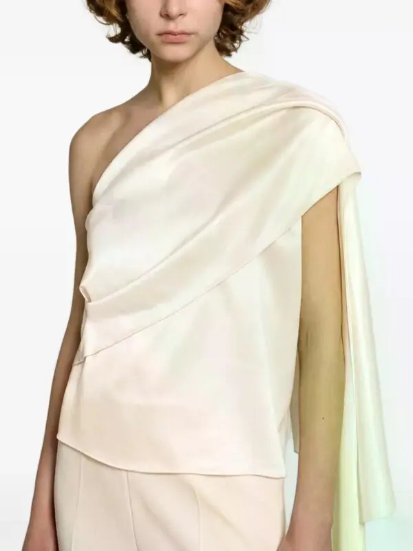 Alberta Ferretti One-shoulder Draped Blouse - White