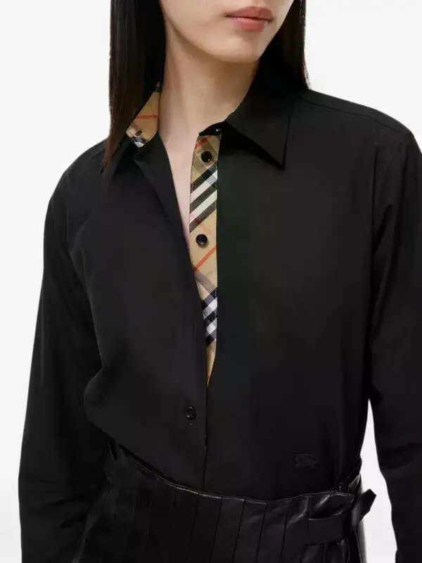 Burberry Classic Fit Cotton Poplin Shirt With Embroidered Knight
