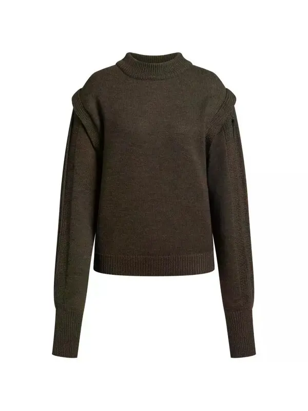 Alberta Ferretti Wool Sweater With Layered Details