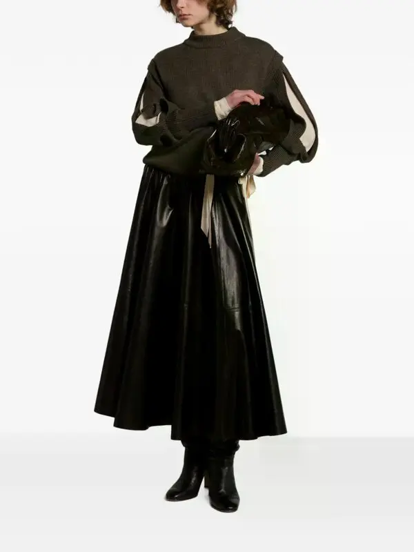Alberta Ferretti Wool Sweater With Layered Details