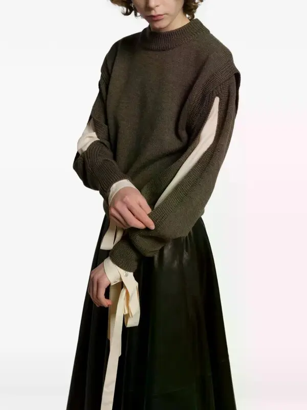 Alberta Ferretti Wool Sweater With Layered Details