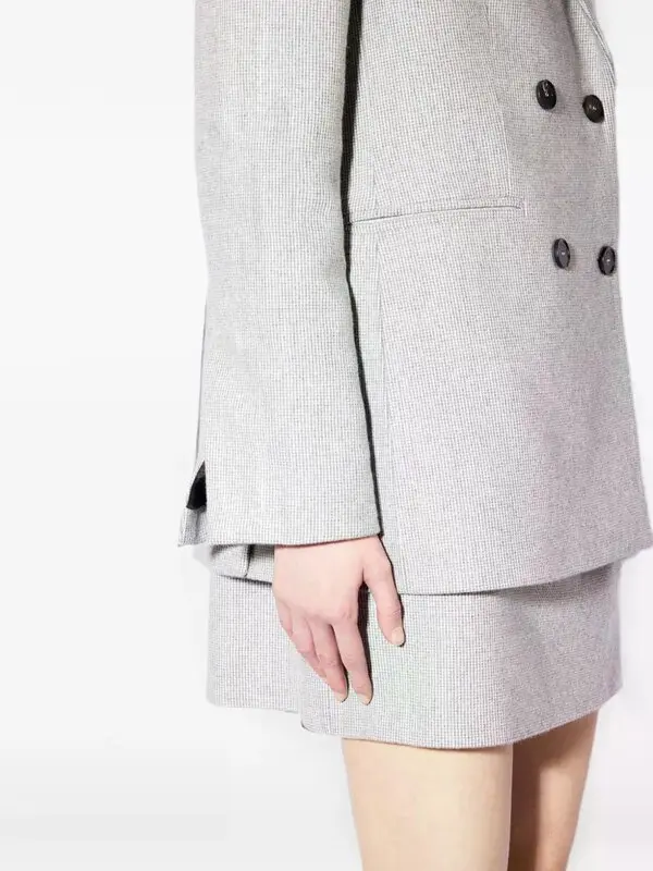 Liviana Conti Roger Double-breasted Micro-check Blazer - Grey