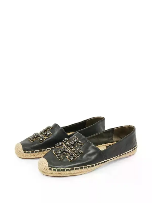 Tory Burch Embellished Leather Espadrilles