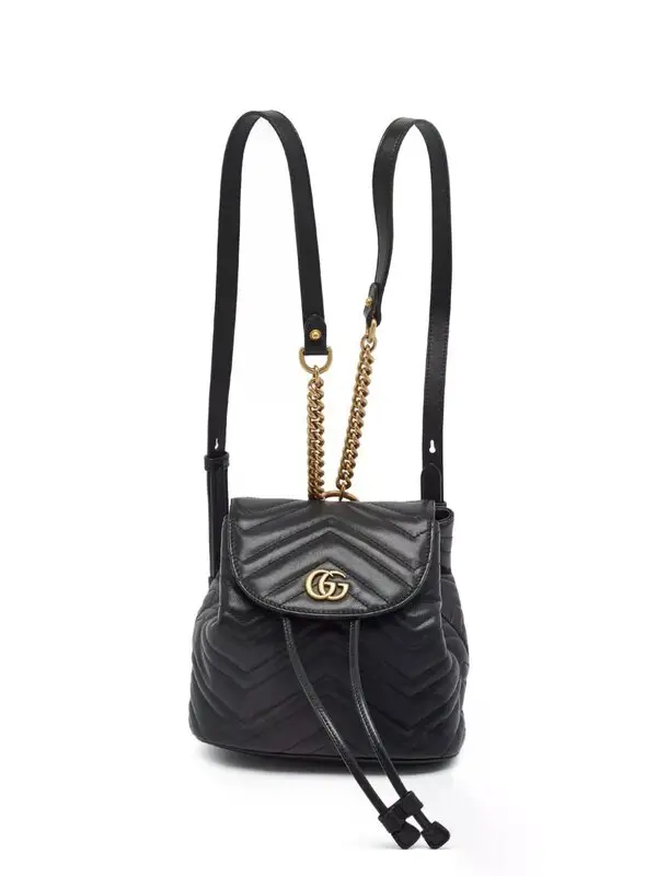 Gucci Gg Marmont Matelassé Mini Backpack - Black