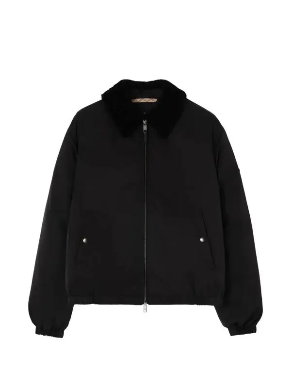 Burberry Farnborough Aviator Jacket With Shearling Collar