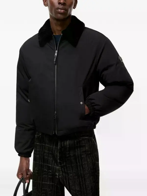 Burberry Farnborough Aviator Jacket With Shearling Collar