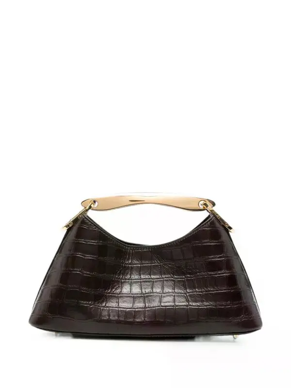 ELLEME Mini Boomerang Croc-effect Leather Tote Bag