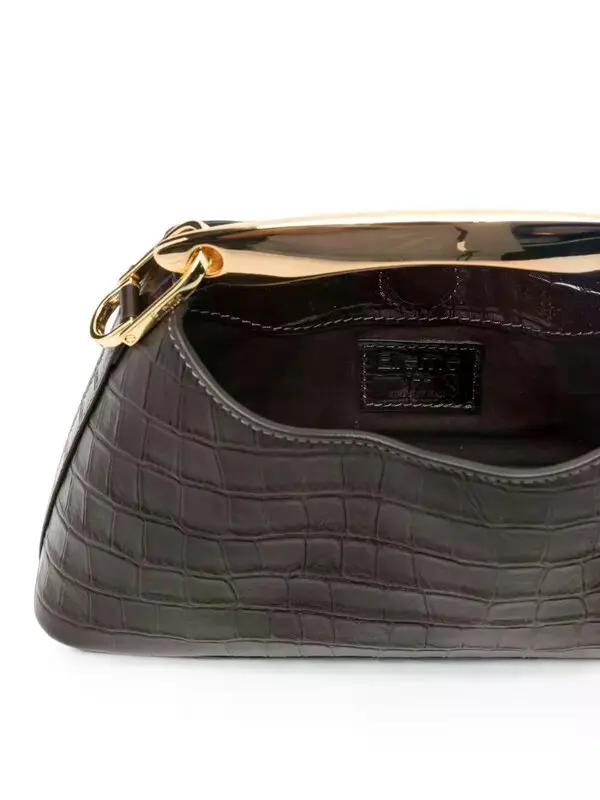 ELLEME Mini Boomerang Croc-effect Leather Tote Bag