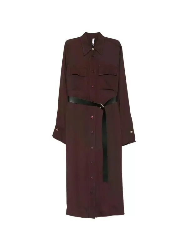 Imperial Belted Button-front Midi Dress