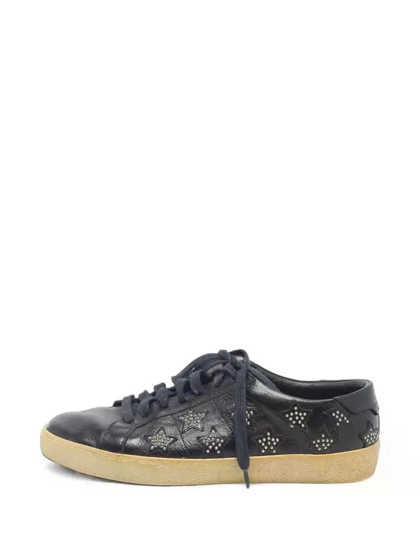 Saint Laurent Court Classic Studded Sneakers - Black