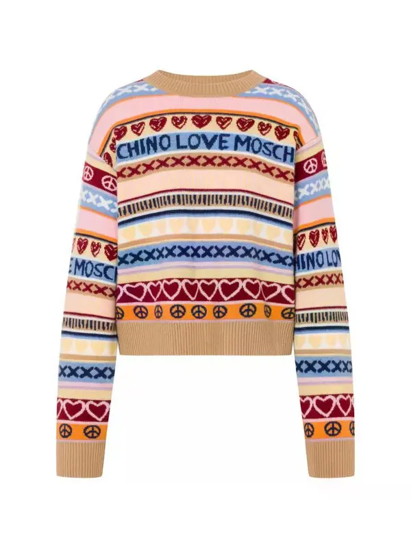 Moschino Wool Intarsia Pullover Sweater