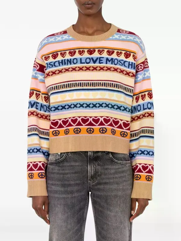 Moschino Wool Intarsia Pullover Sweater