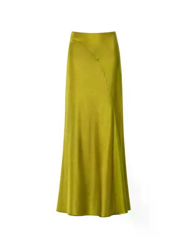 DANAME Asymmetric-seam Maxi Skirt - Green