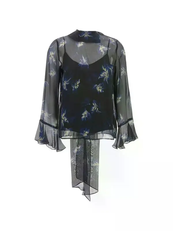 Max Mara Floral Print Silk Blouse