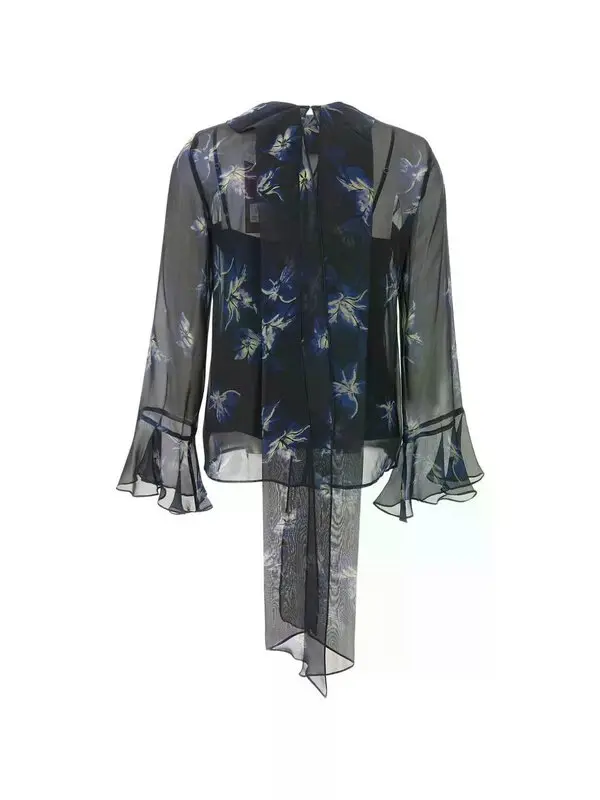 Max Mara Floral Print Silk Blouse