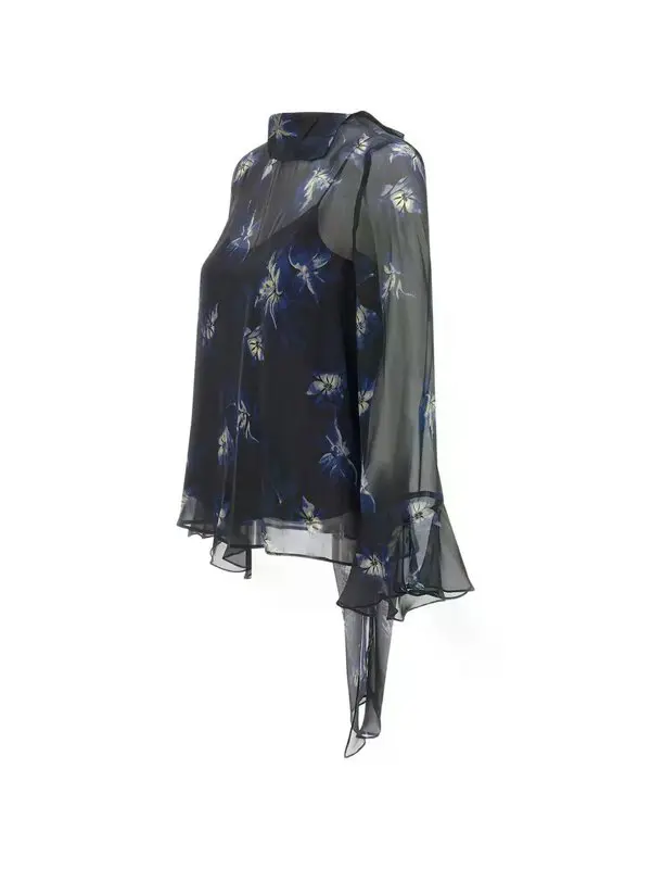 Max Mara Floral Print Silk Blouse