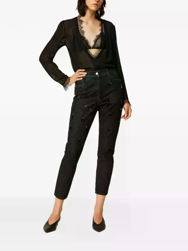 TWINSET Sequin Embellished Jeans