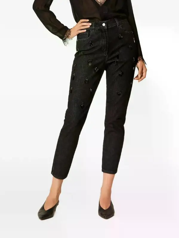 TWINSET Sequin Embellished Jeans - Black