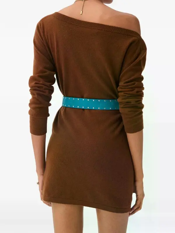 Versace Cashmere-knit Mini Dress - Brown