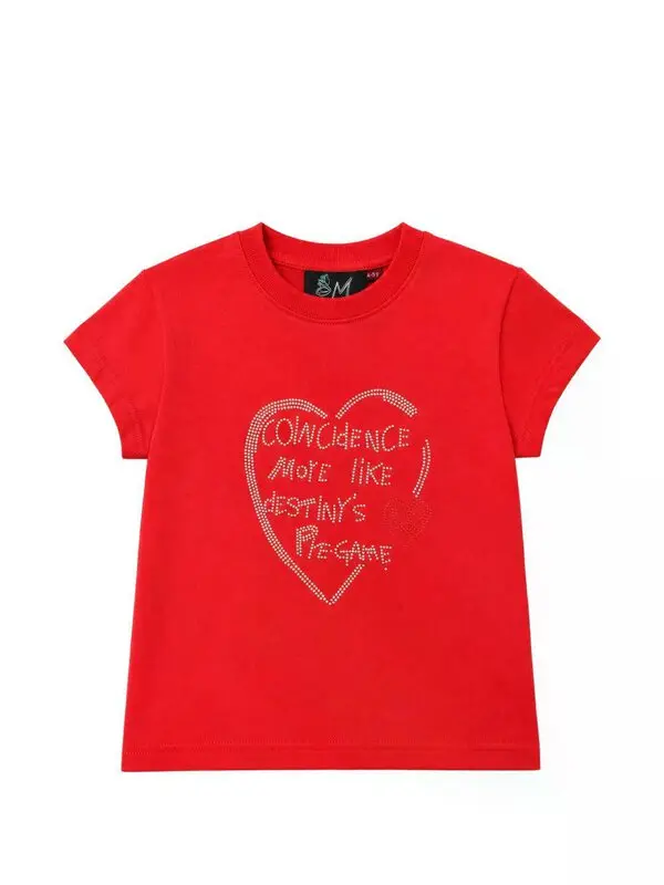 Andersson Bell Rhinestone-embellished Heart-motif T-shirt - Red