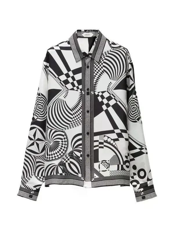 Versace Printed Silk Twill Regular Shirt
