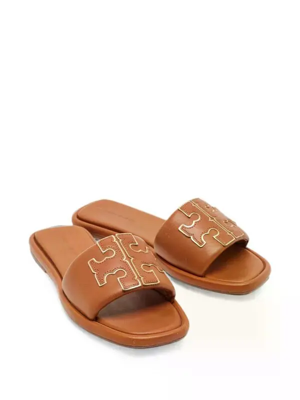 Tory Burch Double T Leather Slides